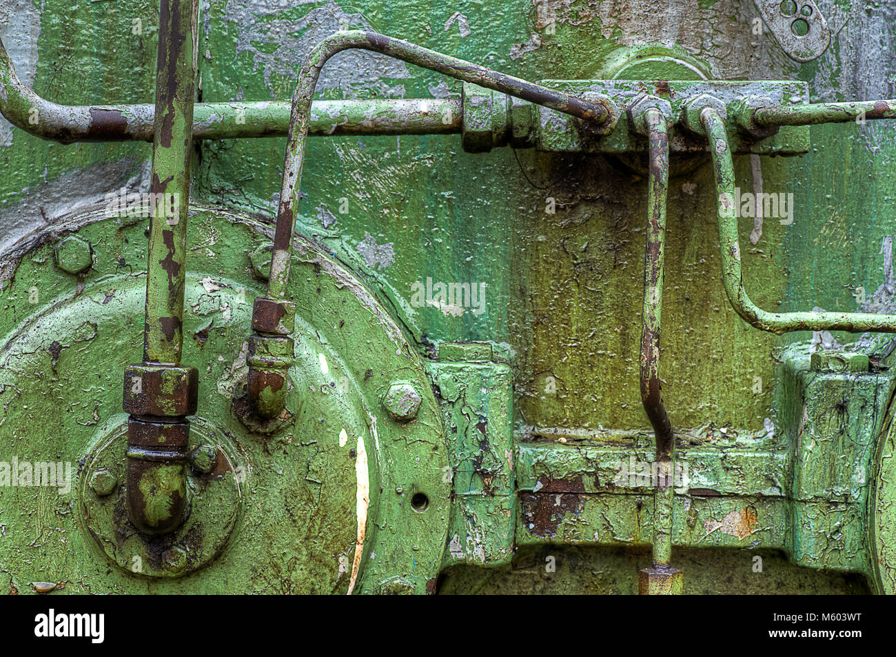 abstract image of industrial green ship engine Stock Photo - Alamy