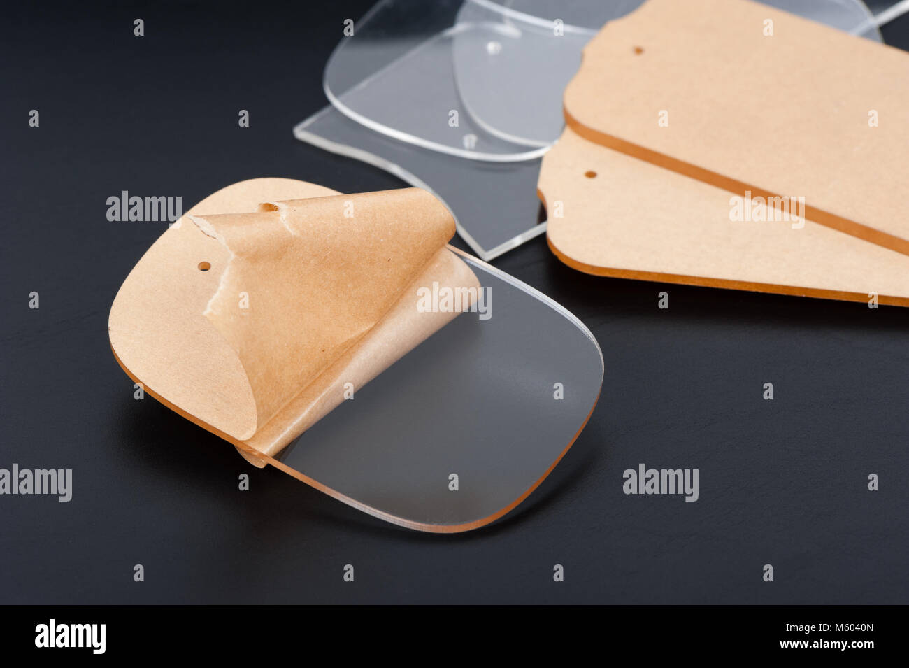 closeup clear acrylic template, acrylic plastic material Stock Photo ...