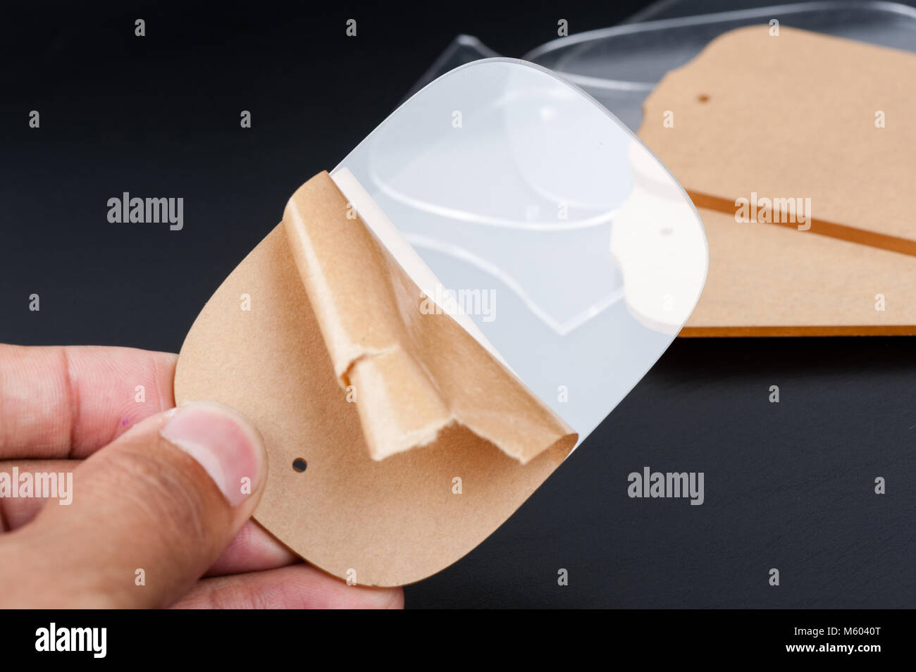 closeup clear acrylic template, acrylic plastic material Stock Photo ...