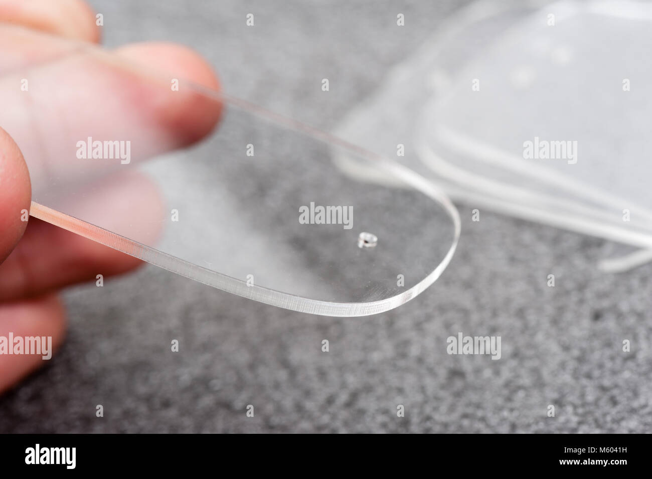 closeup clear acrylic template, acrylic plastic material Stock Photo ...
