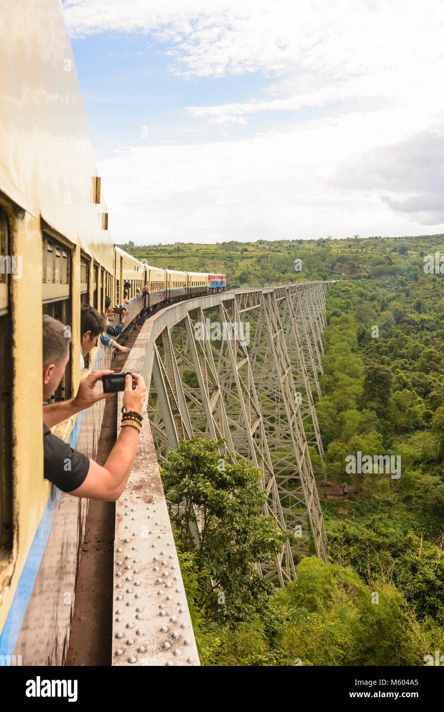 Burma train goteik hi-res stock photography and images - Alamy