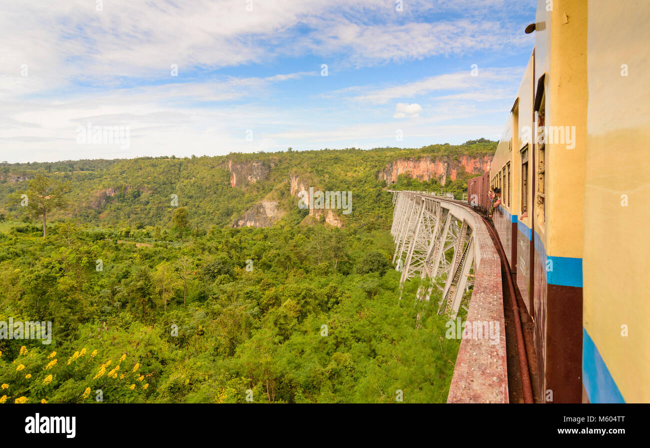 Nawnghkio: Goteik viaduct (Gohteik, Gok Teik), railway trestle bridge ...