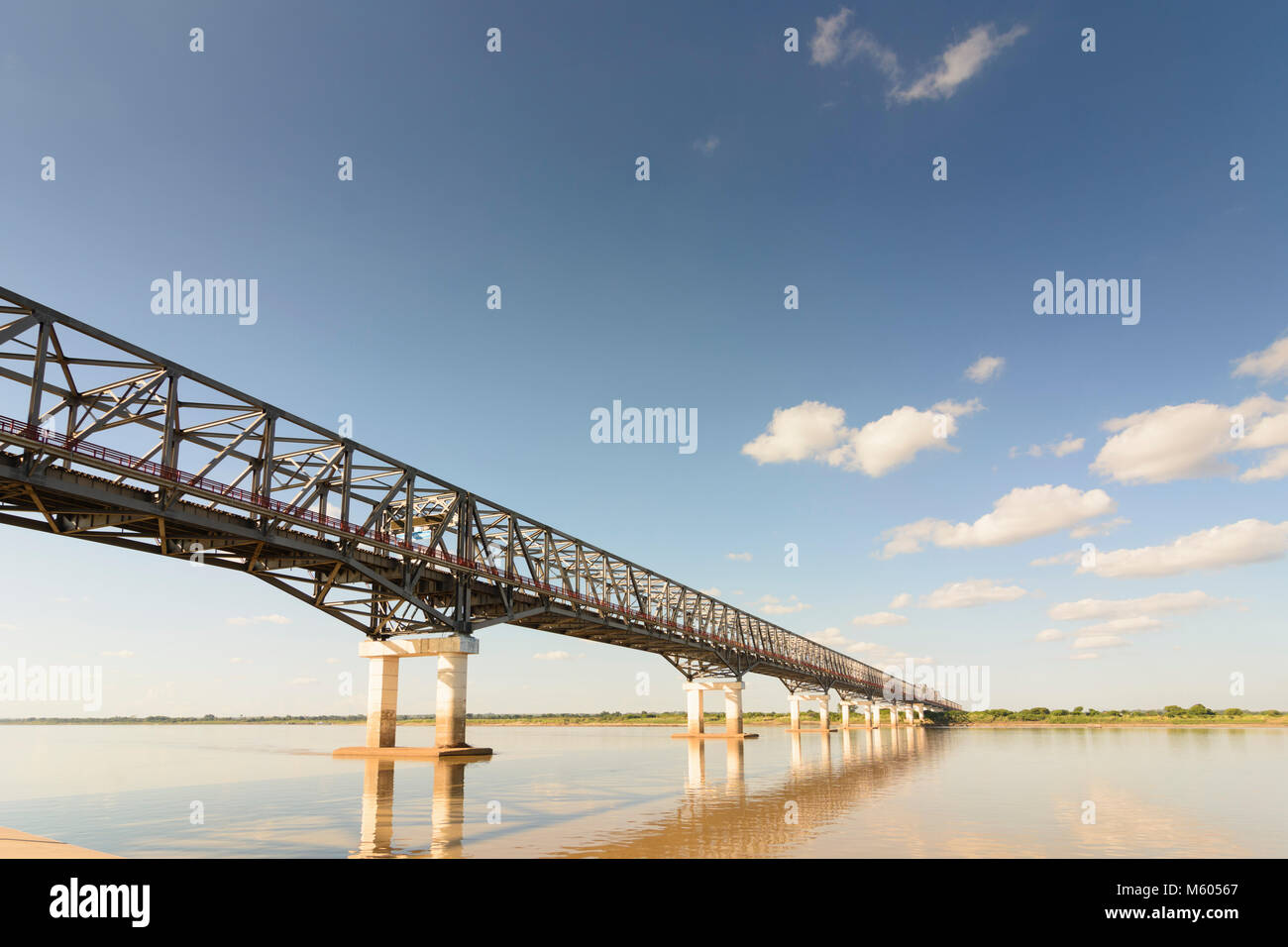 Pakokku: Irrawaddy (Ayeyarwady) River, road and railway bridge ...