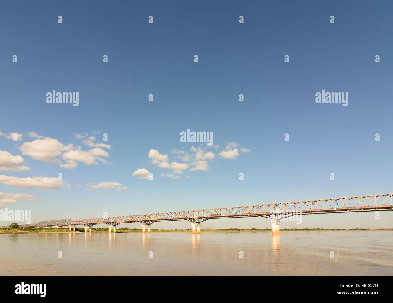 Pakokku: Irrawaddy (Ayeyarwady) River, road and railway bridge ...