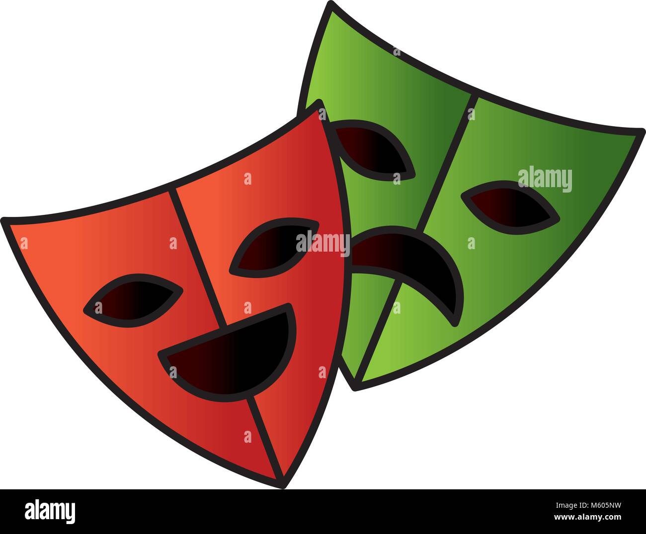 Greek comedy masks Stock Vector Images - Alamy