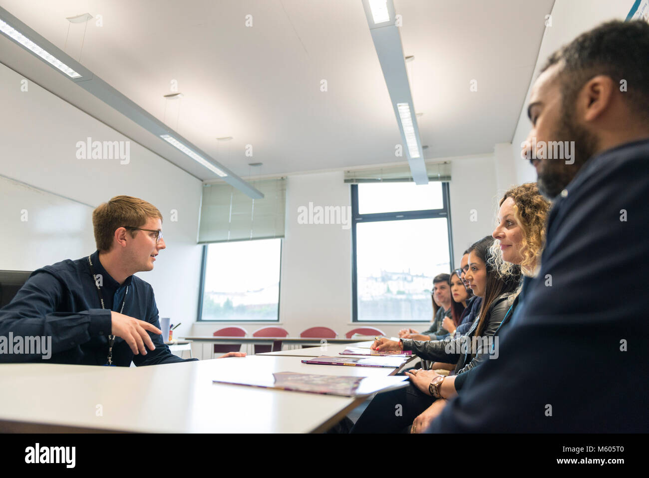real overseas students learn english at college in the classroom and ...