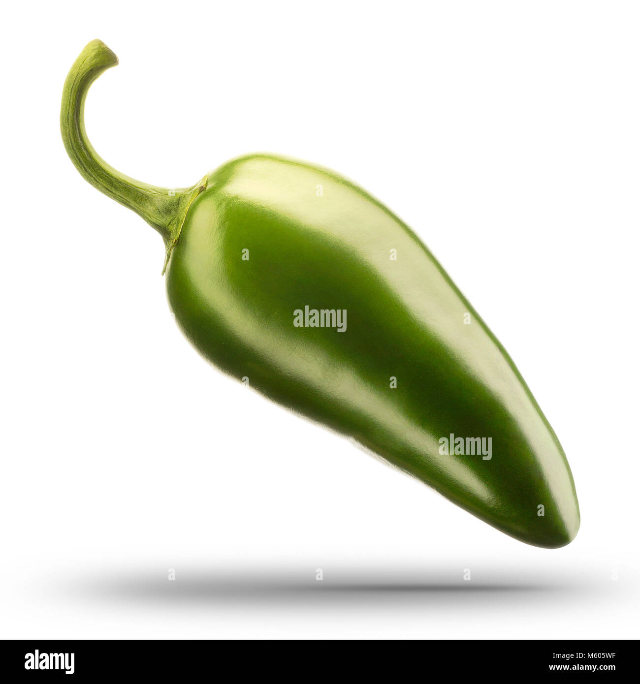 Hot green chilli pepper isolated on white Stock Photo - Alamy