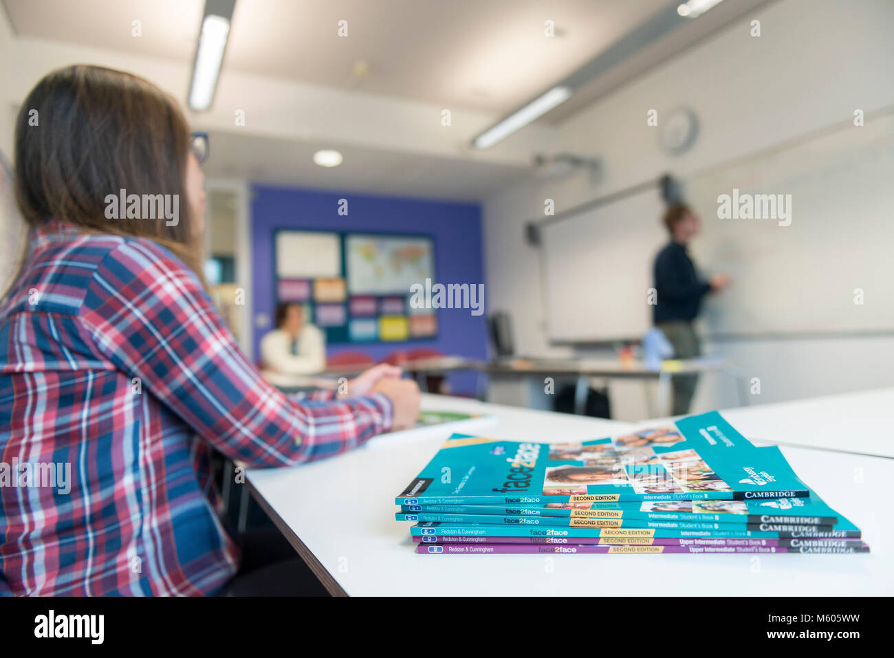 real overseas students learn english at college in the classroom and ...