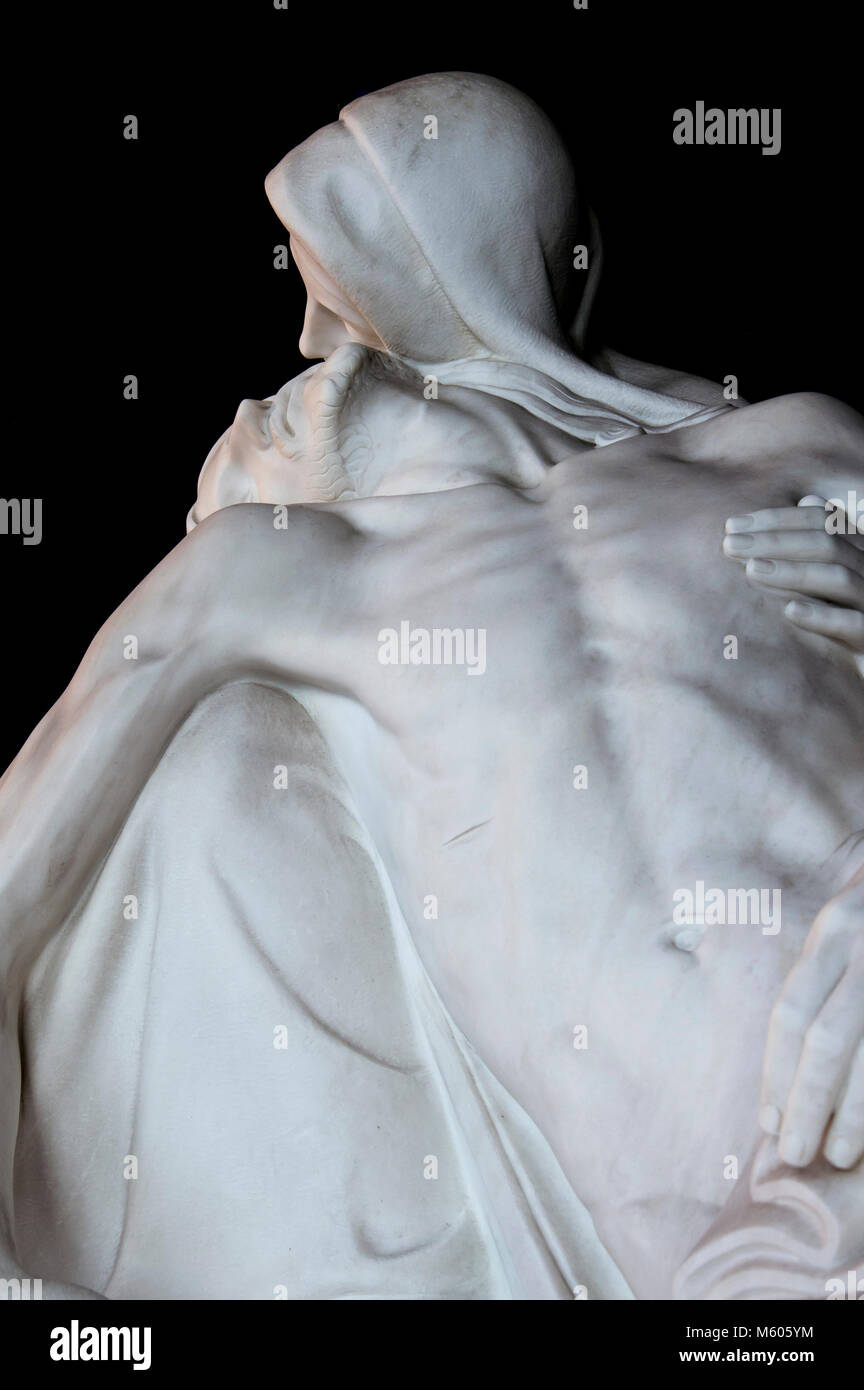 More than 100 years old religious statue Madonna and Christ (compassion ...