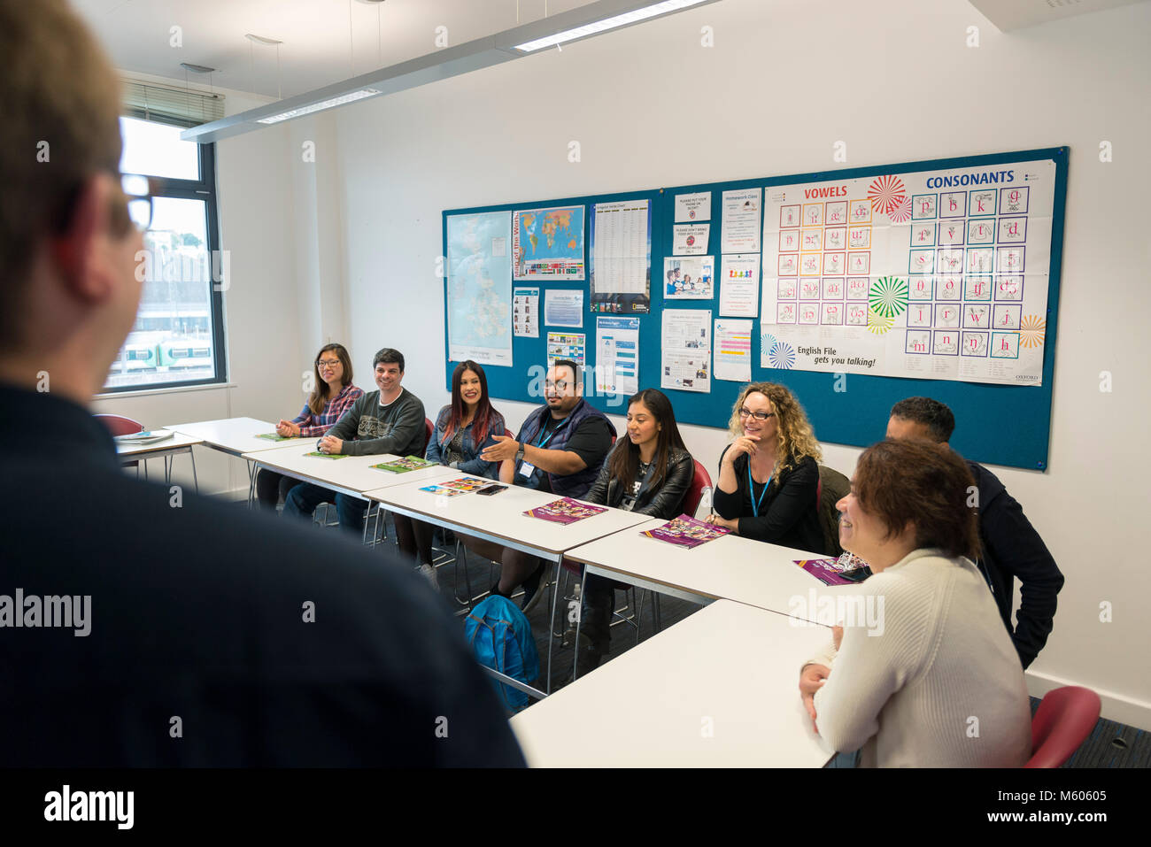 real overseas students learn english at college in the classroom and ...