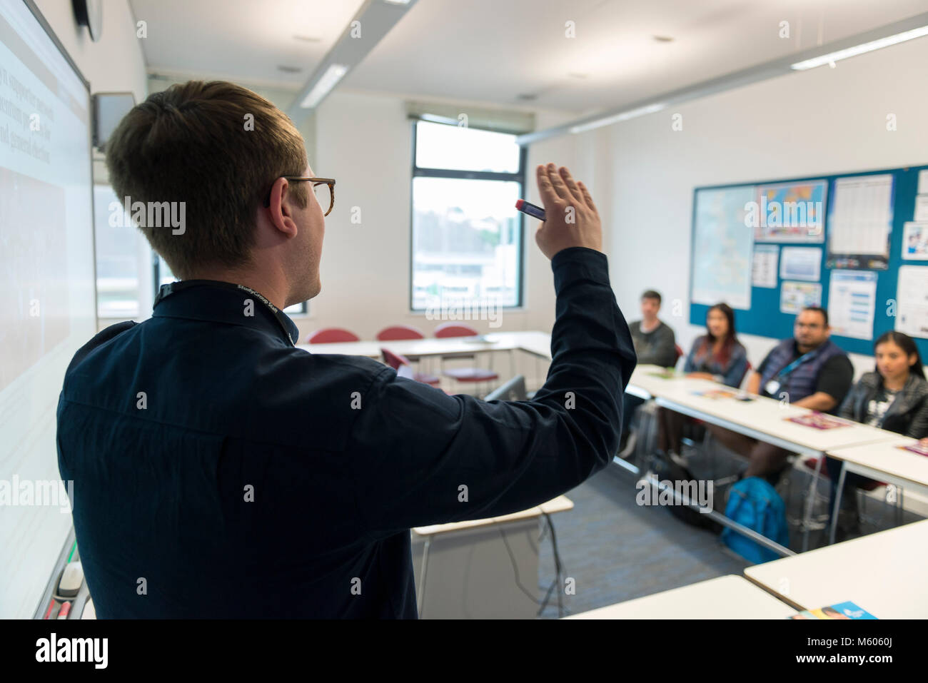 real overseas students learn english at college in the classroom and ...