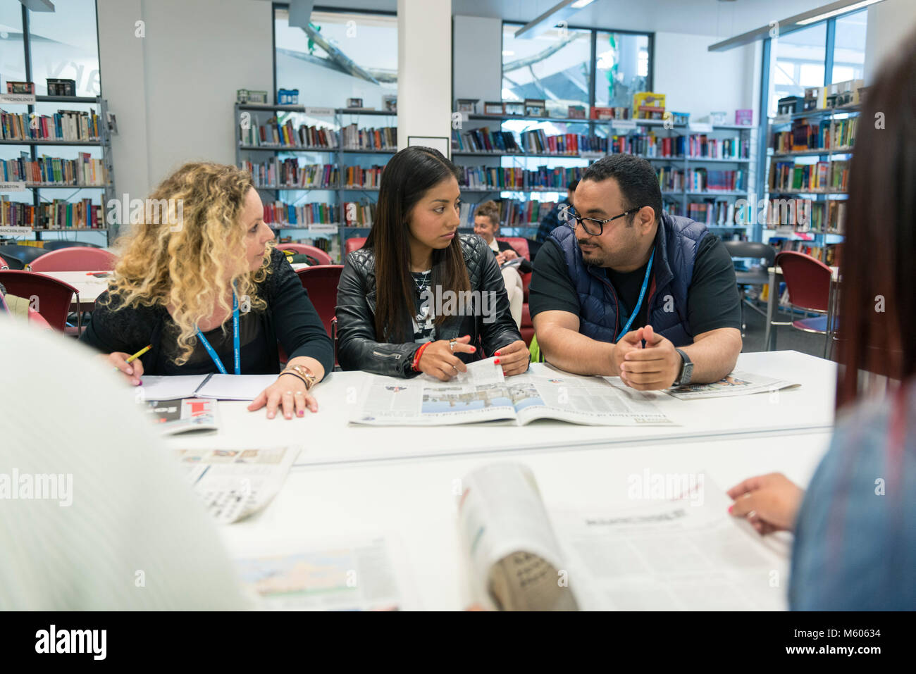 real overseas students learn english at college in the classroom and ...