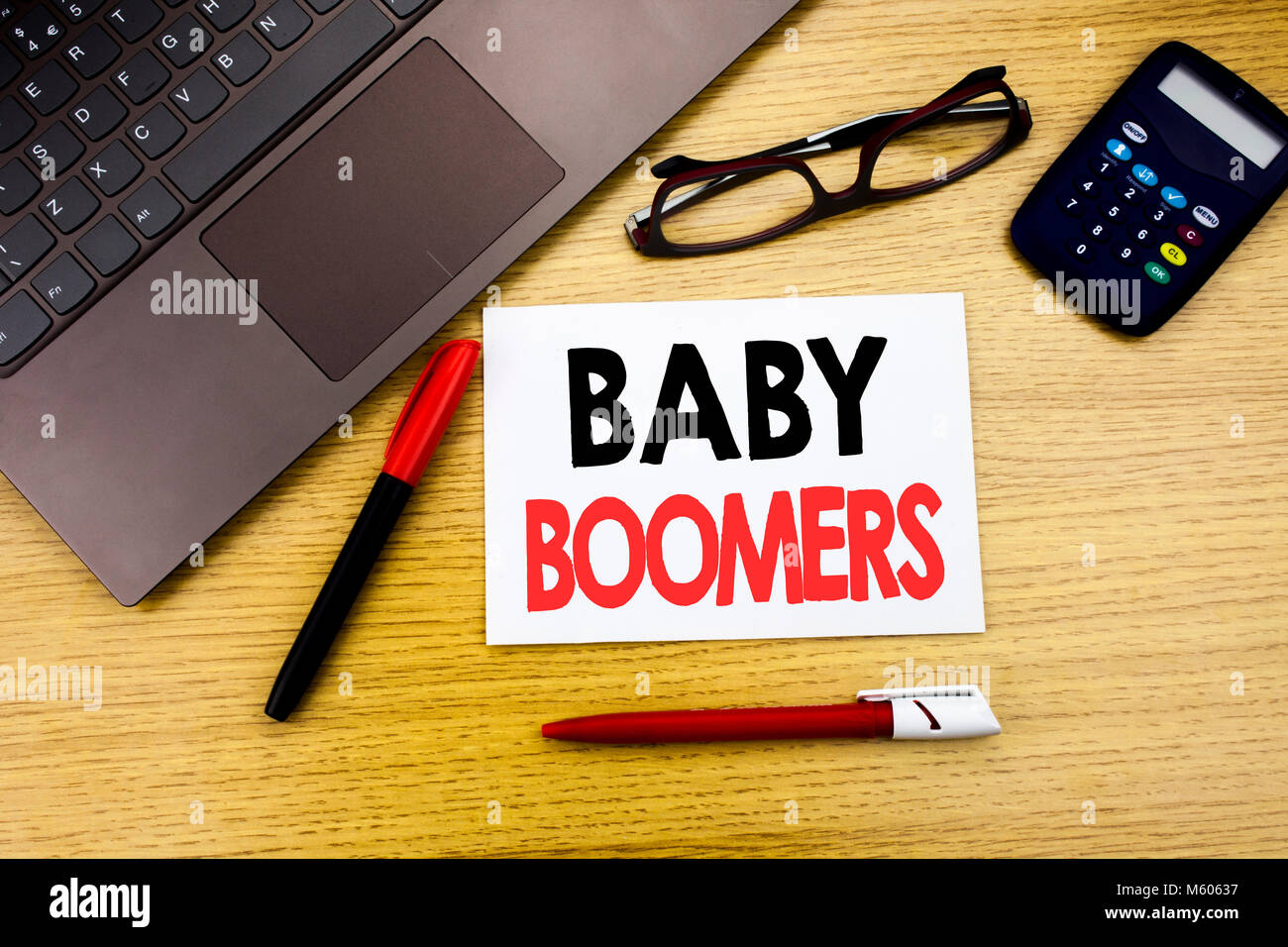 Handwritten text caption showing Baby Boomers. Business concept writing ...