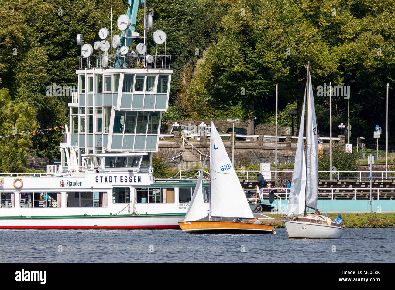 The Baldeneysee Lake, a reservoir of river Ruhr, in Essen, Germany ...