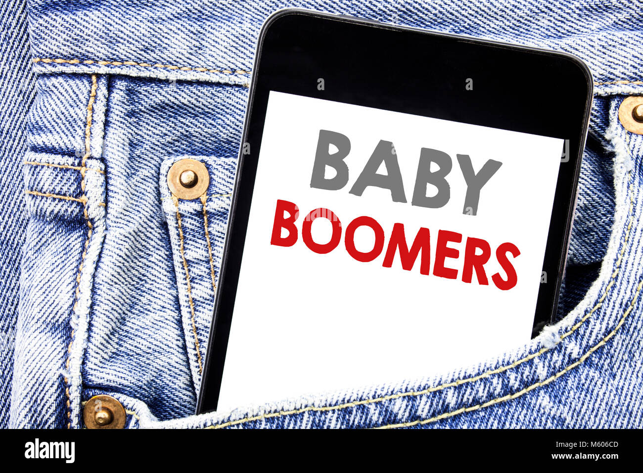 Writing text showing Baby Boomers. Business concept for Demographic ...