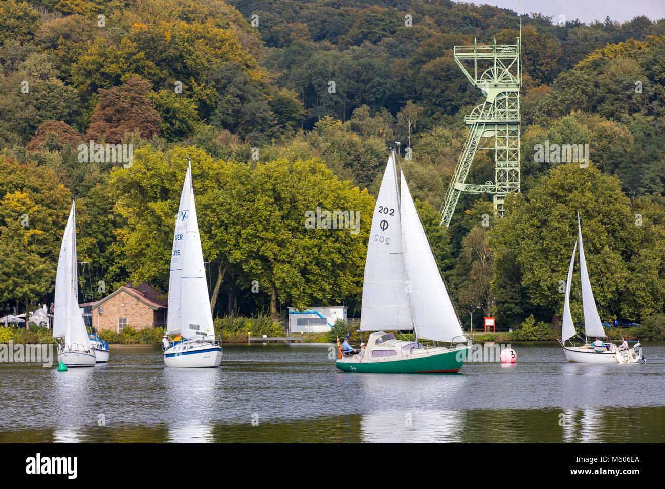The Baldeneysee Lake, a reservoir of river Ruhr, in Essen, Germany ...