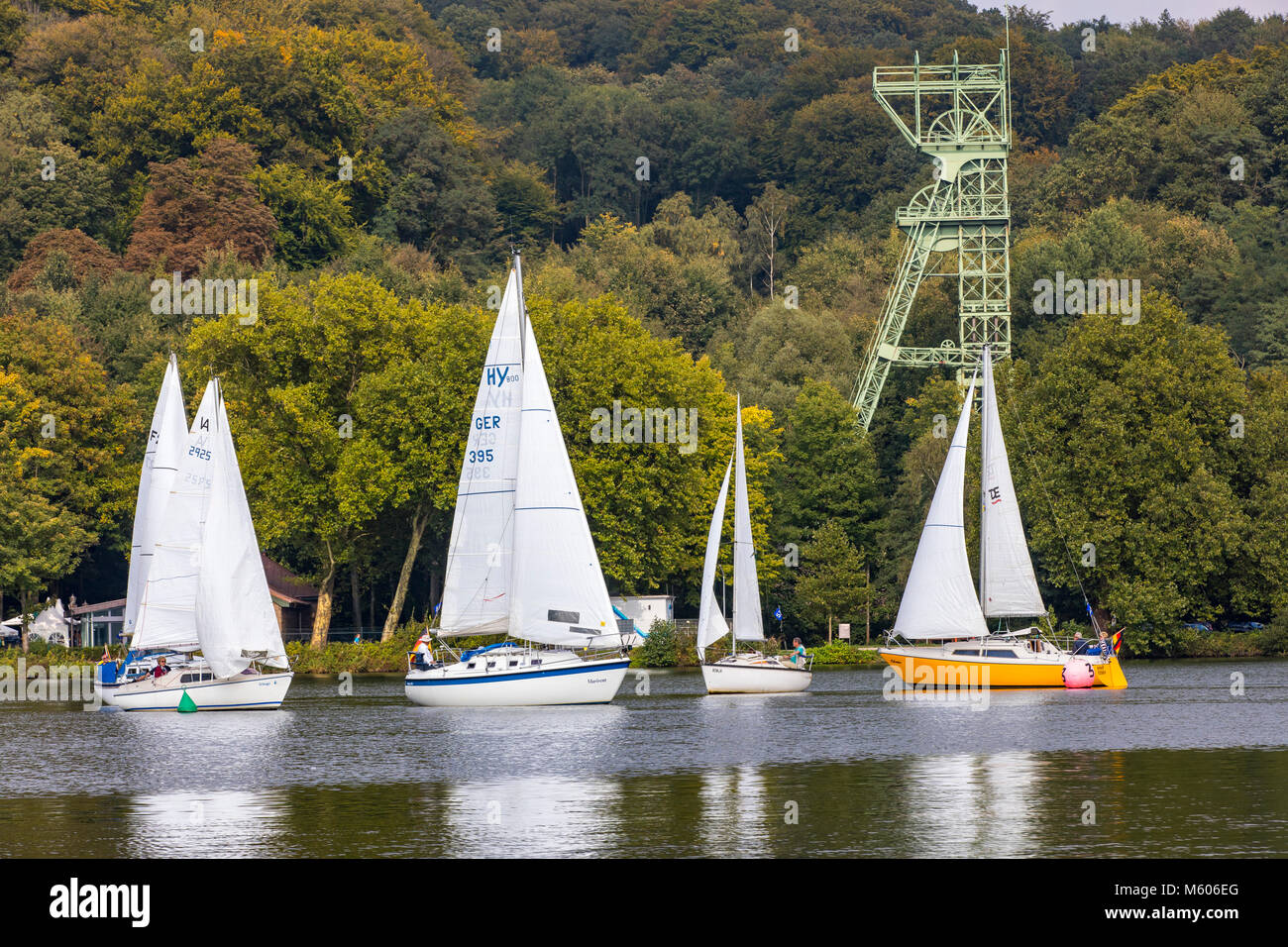 The Baldeneysee Lake, a reservoir of river Ruhr, in Essen, Germany ...