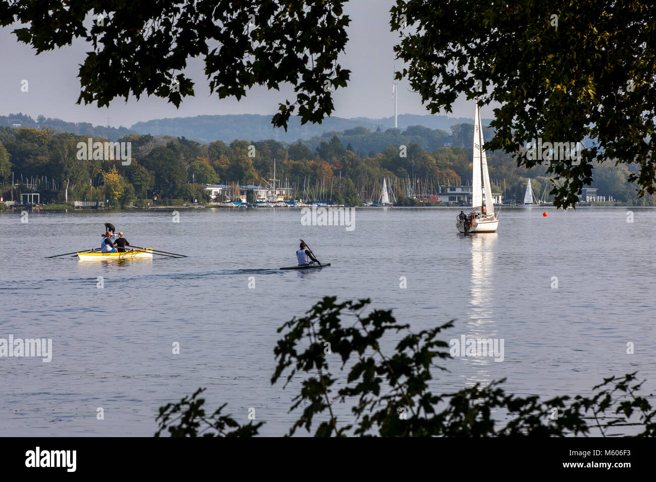 The Baldeneysee Lake, a reservoir of river Ruhr, in Essen, Germany ...