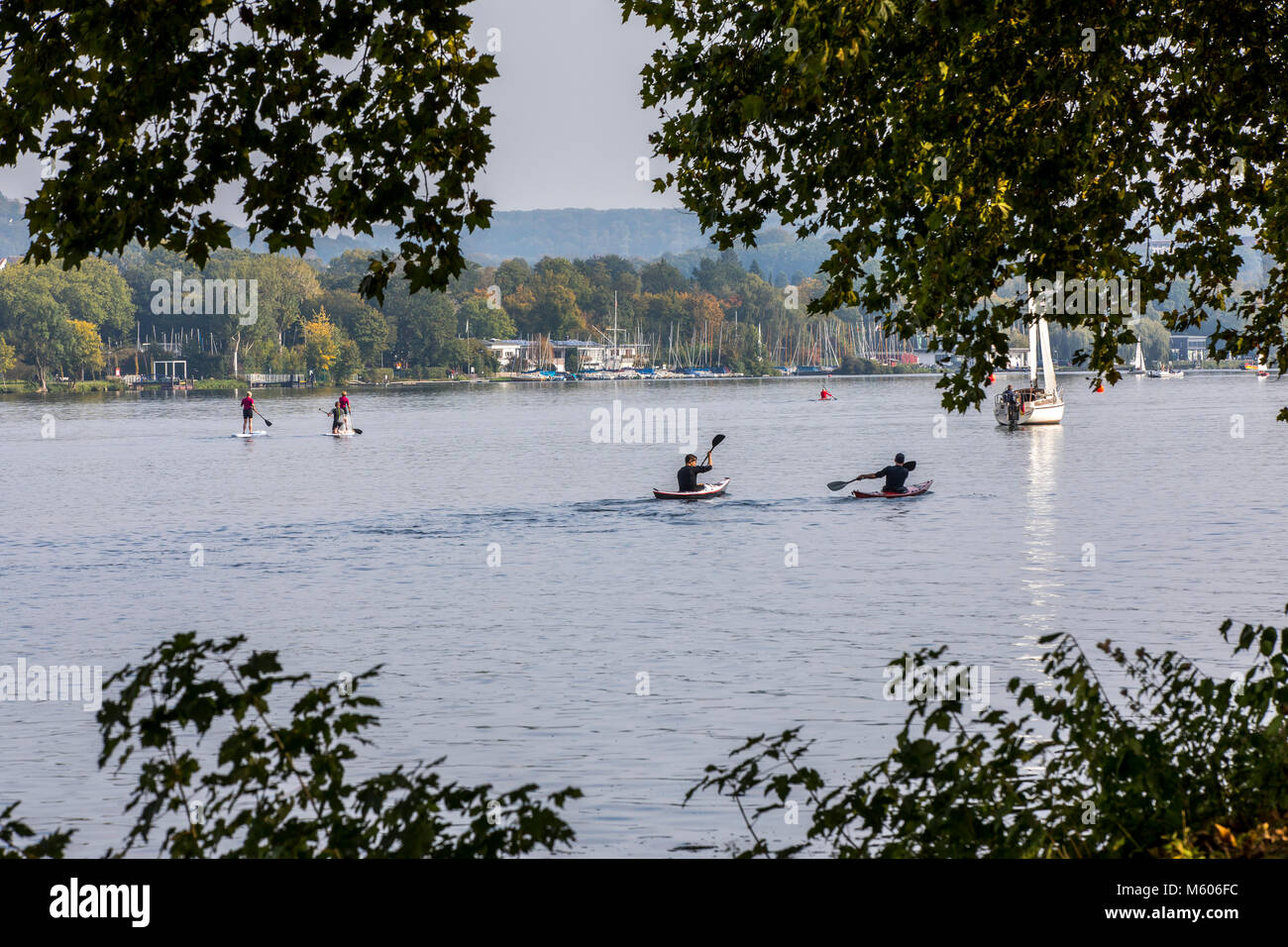 The Baldeneysee Lake, a reservoir of river Ruhr, in Essen, Germany ...