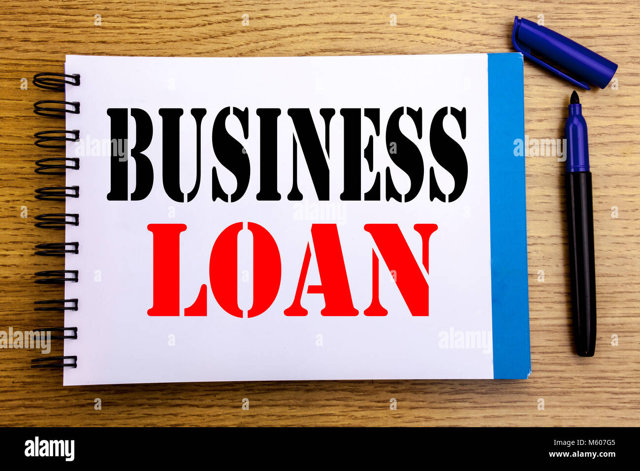 Handwriting Announcement text showing Business Loan. Business concept ...