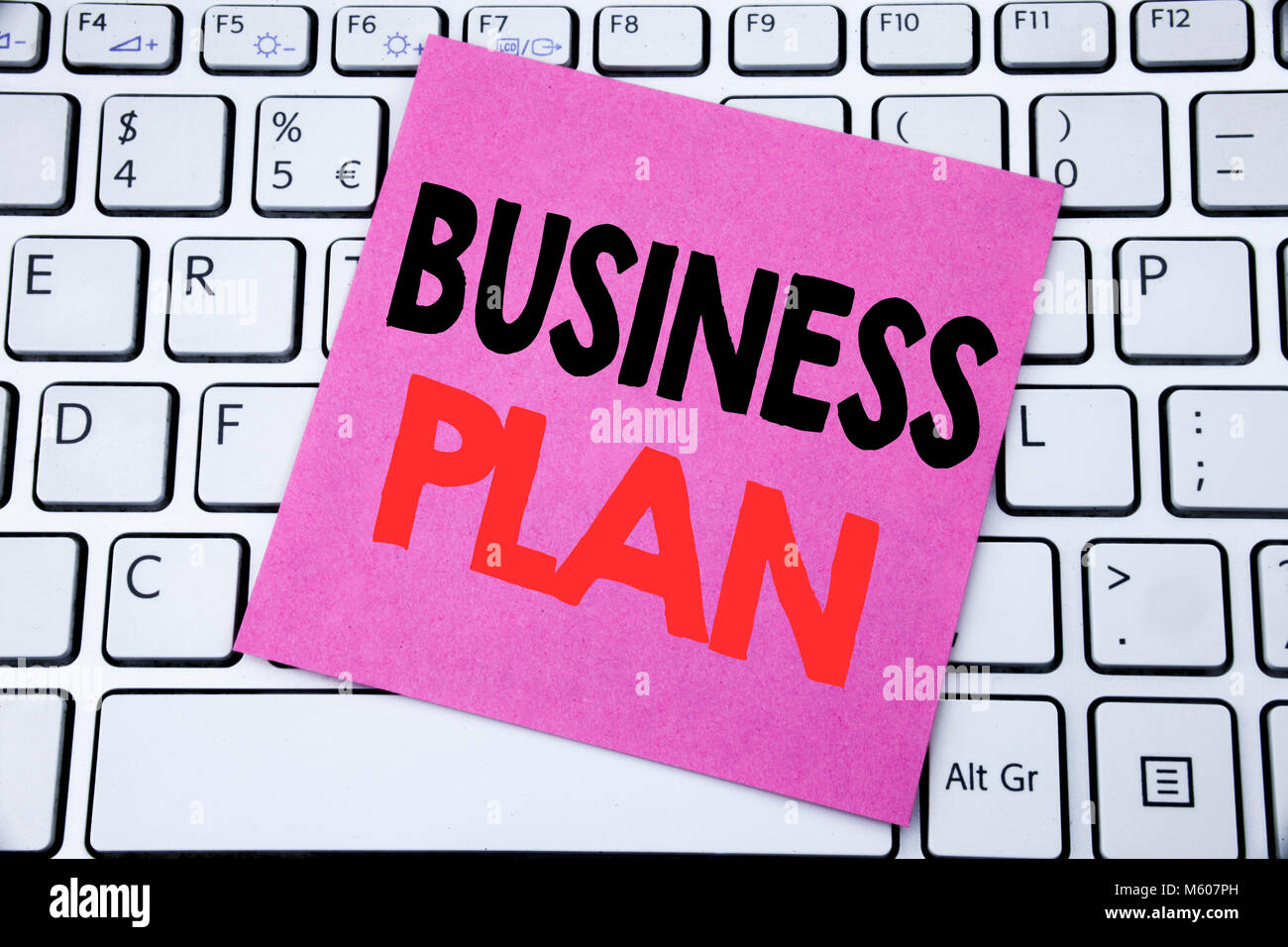 Handwriting Announcement text showing Business Plan. Business concept ...