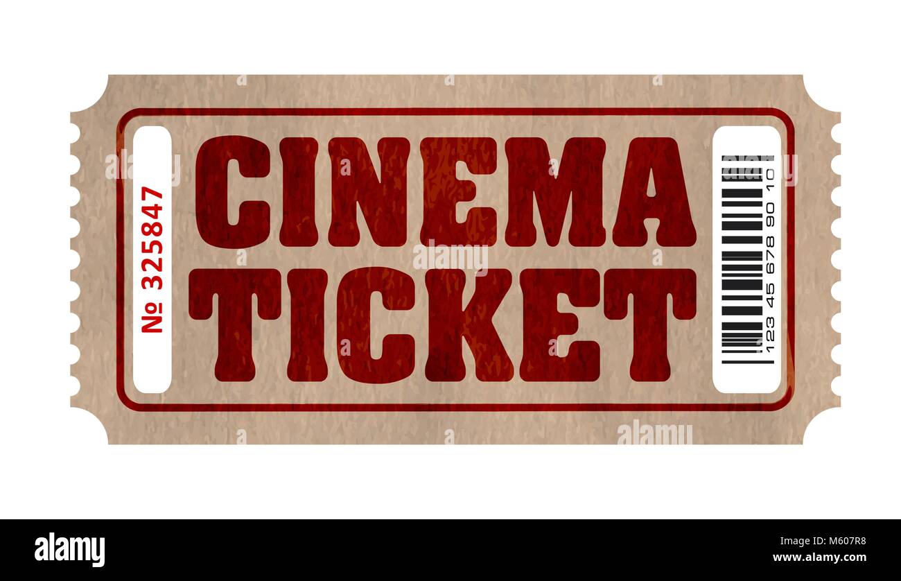 Retro cinema ticket with number and barcode Stock Vector Image & Art ...