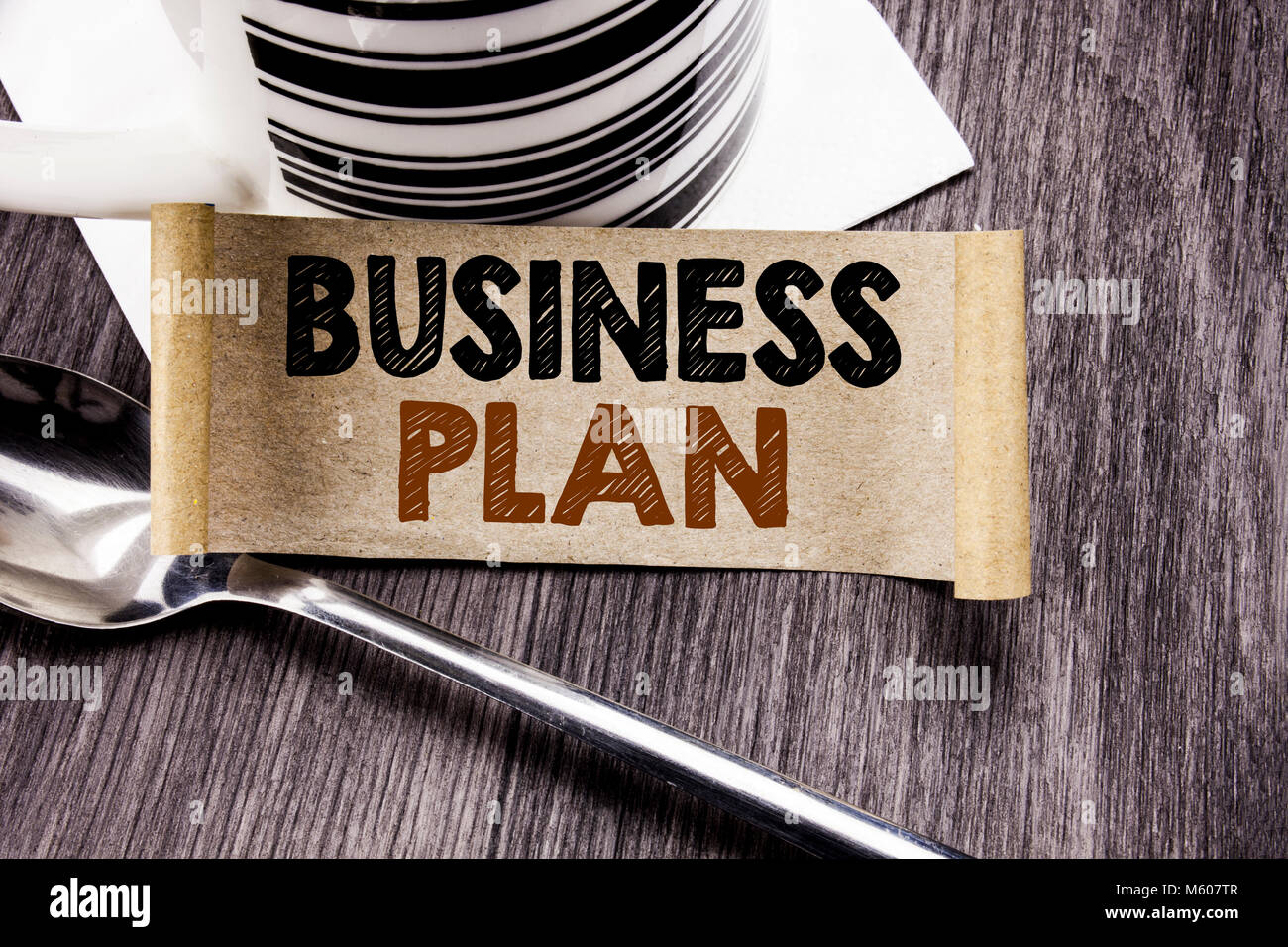 Handwriting Announcement text showing Business Plan. Business concept ...
