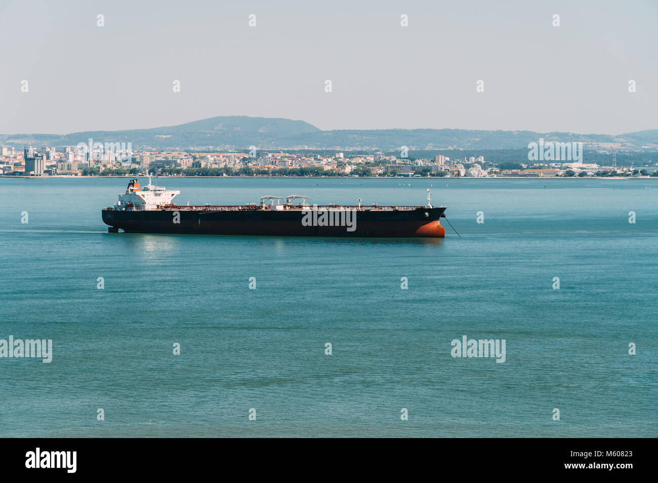 Cargo Ship On Sea Stock Photo - Alamy