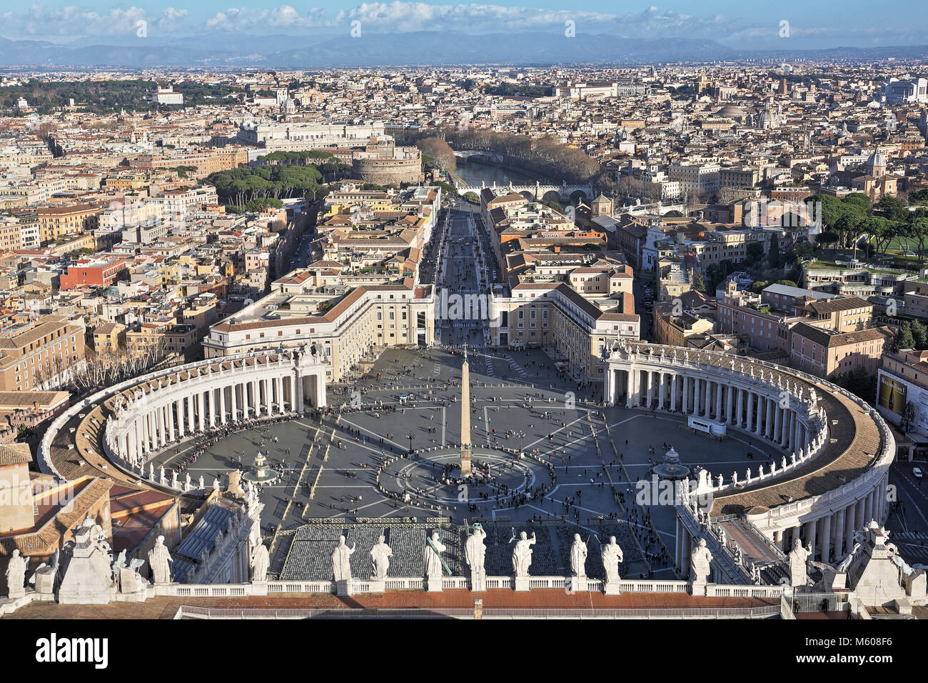 Vatican City. Saint Peter square and Bernini colonnade from basilica of ...