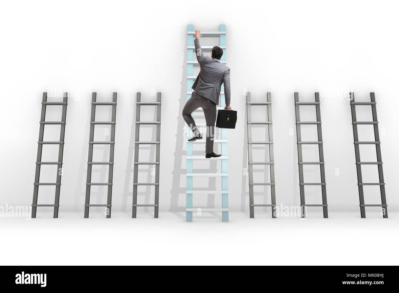 Career progression concept with various ladders Stock Photo - Alamy