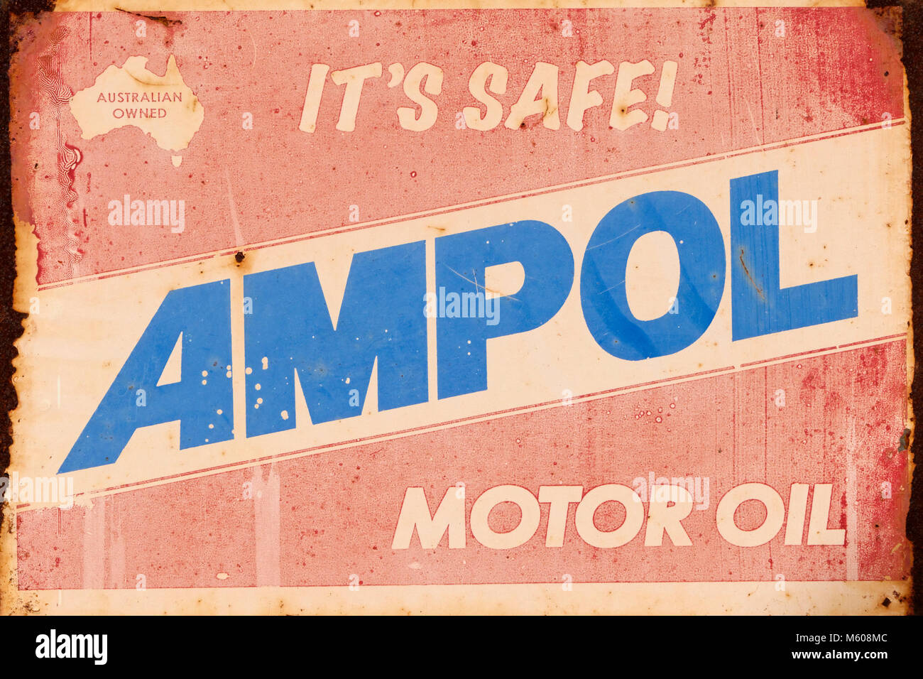 Historical Ampol oil advertisement, Australia Stock Photo - Alamy