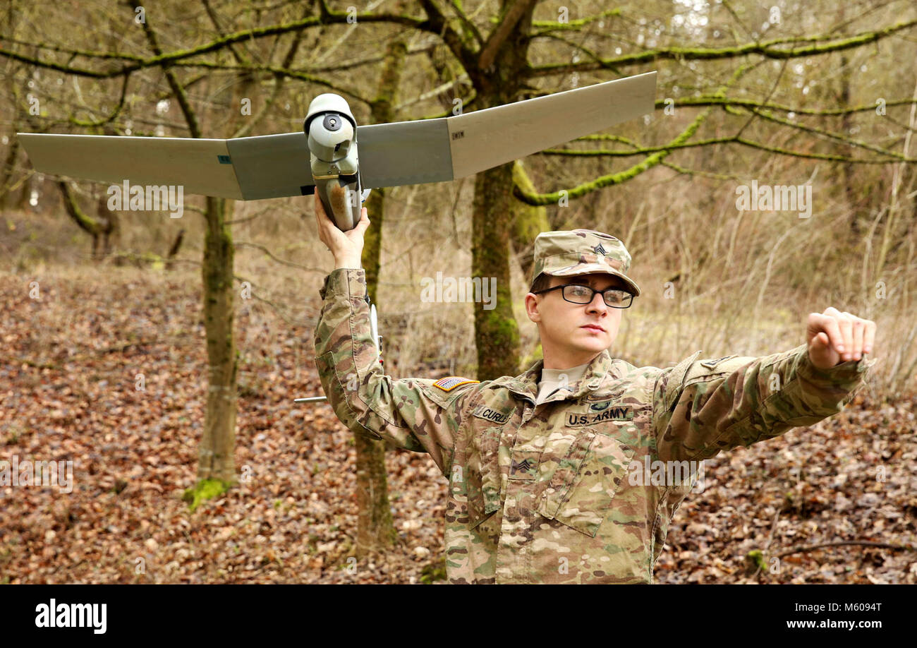 U.S. Army Sgt. Christopher Curley, an infantryman with small unmanned ...