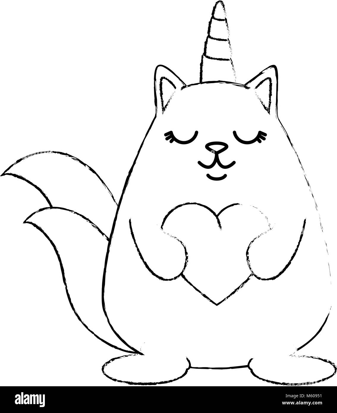 cute fantasy hamster with horn vector illustration design Stock Vector ...