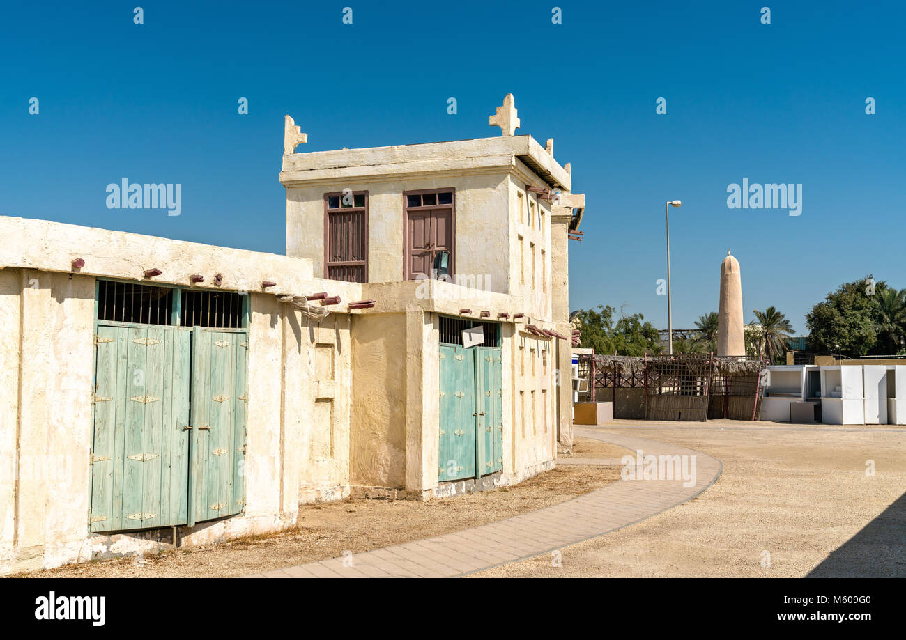 Traditional houses at Arad Fort on Muharraq Island, Bahrain Stock Photo ...