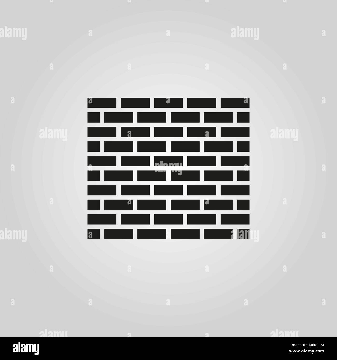 Brick wall icon. Building and construction, development, barrier, side ...