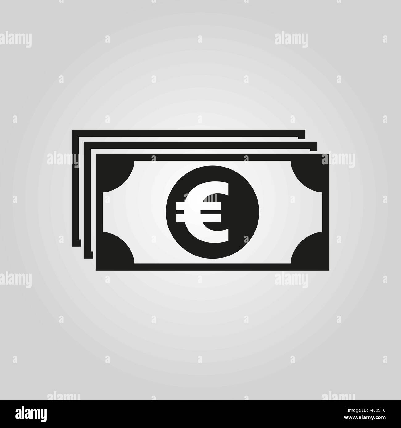 Money icon. Euro and cash, coin, currency, bank symbol. Flat design ...