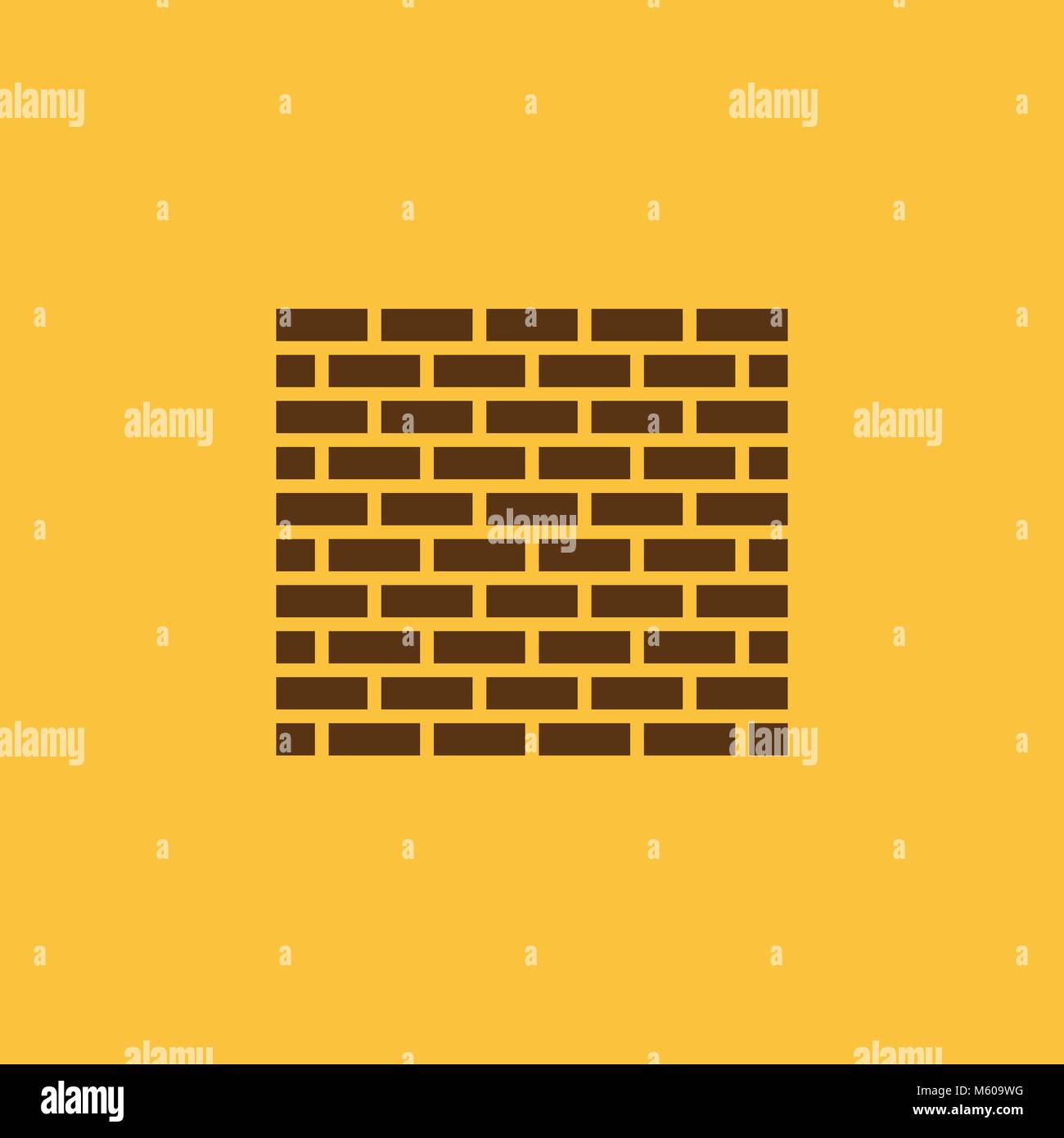 Brick wall icon. Building and construction, development, barrier, side ...