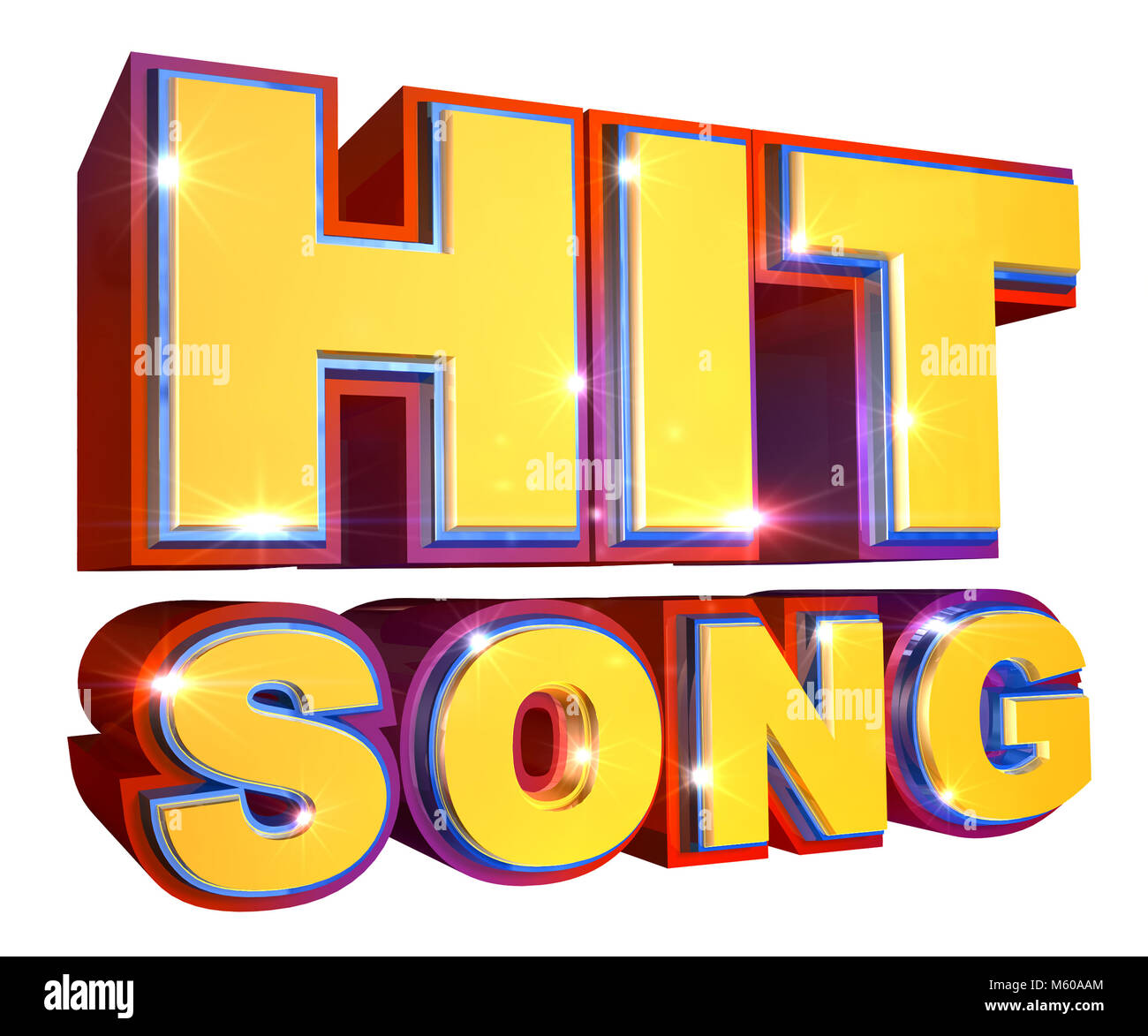 Colorful Hit Music Logo - 3d illustration Stock Photo - Alamy