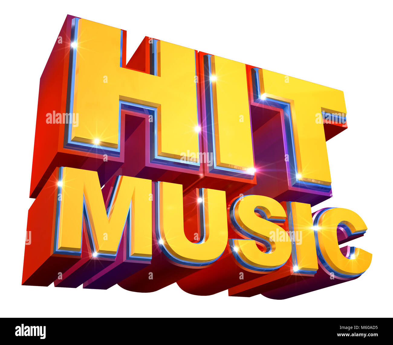 Colorful Hit Music Logo - 3d illustration Stock Photo - Alamy