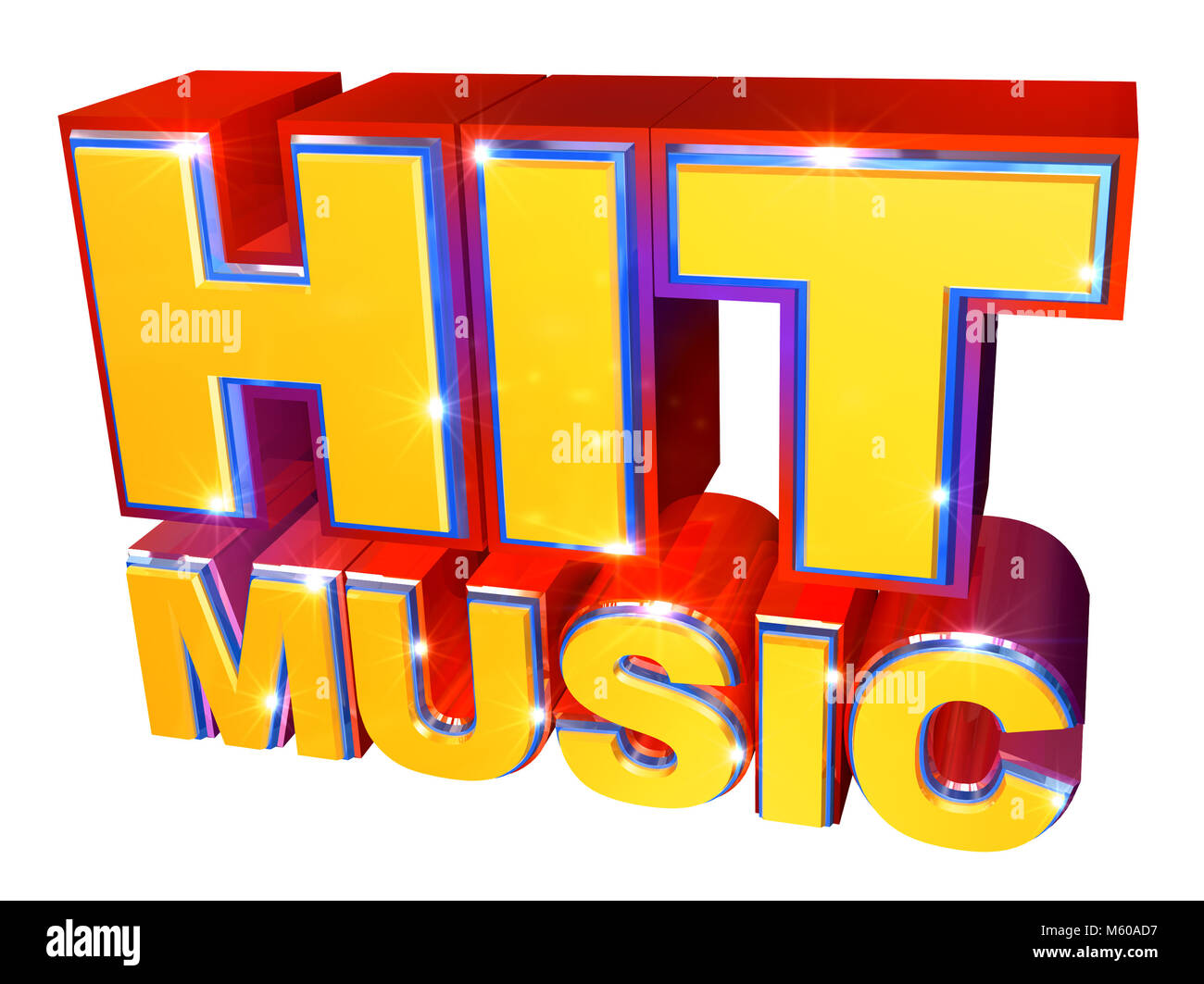 Colorful Hit Music Logo - 3d illustration Stock Photo - Alamy