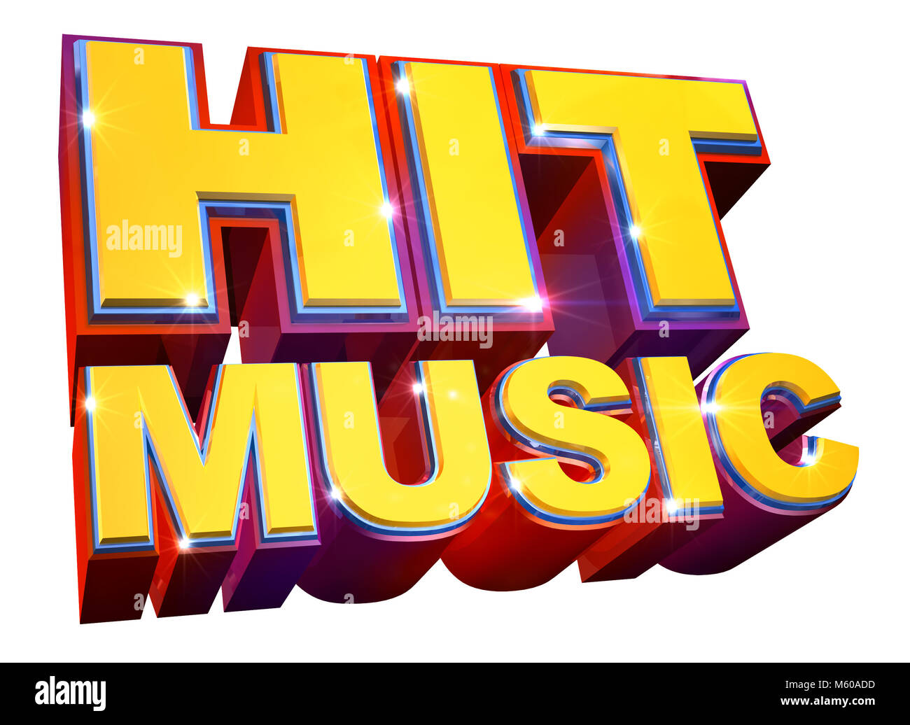 Colorful Hit Music Logo - 3d illustration Stock Photo - Alamy