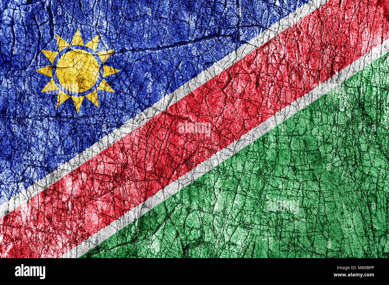 Grudge stone painted Namibia flag Stock Photo - Alamy