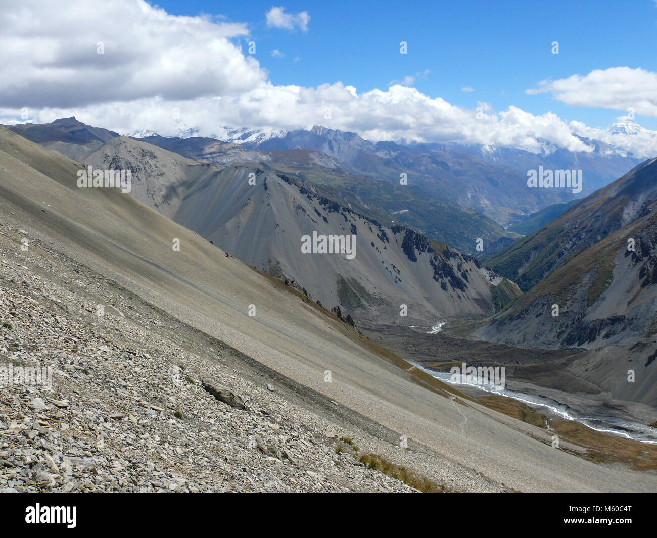 Himalayas in their beauty, way to the Tilicho lake, Mountains around ...