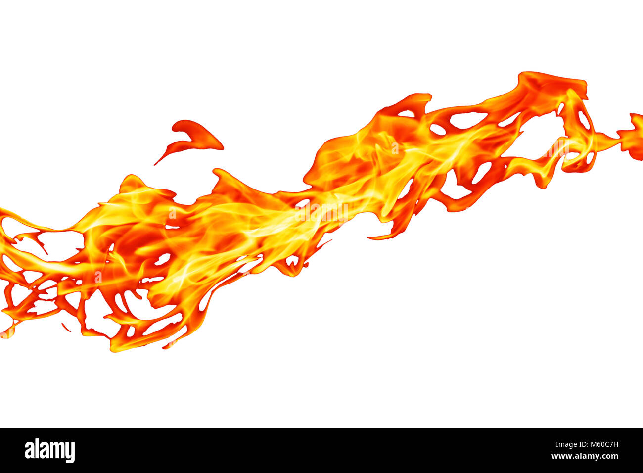 Orange fire flame isolated on white background Stock Photo - Alamy
