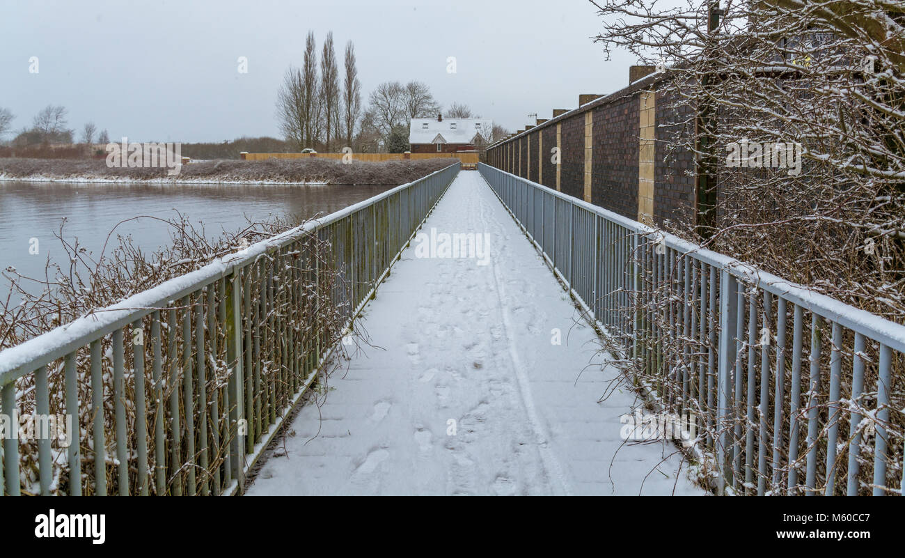 Bridge over the River Mersey at Woolston Eyes, Warrington, Cheshire ...