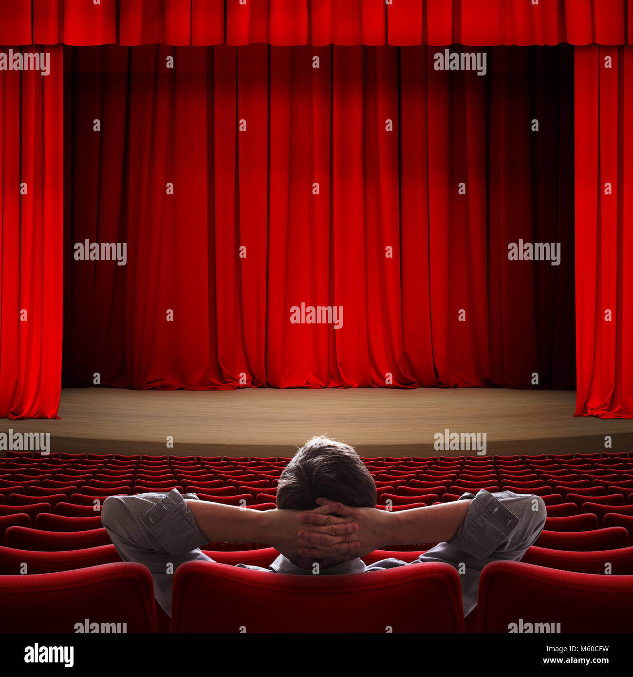 VIP sitting in movie theater 3d illustration Stock Photo - Alamy