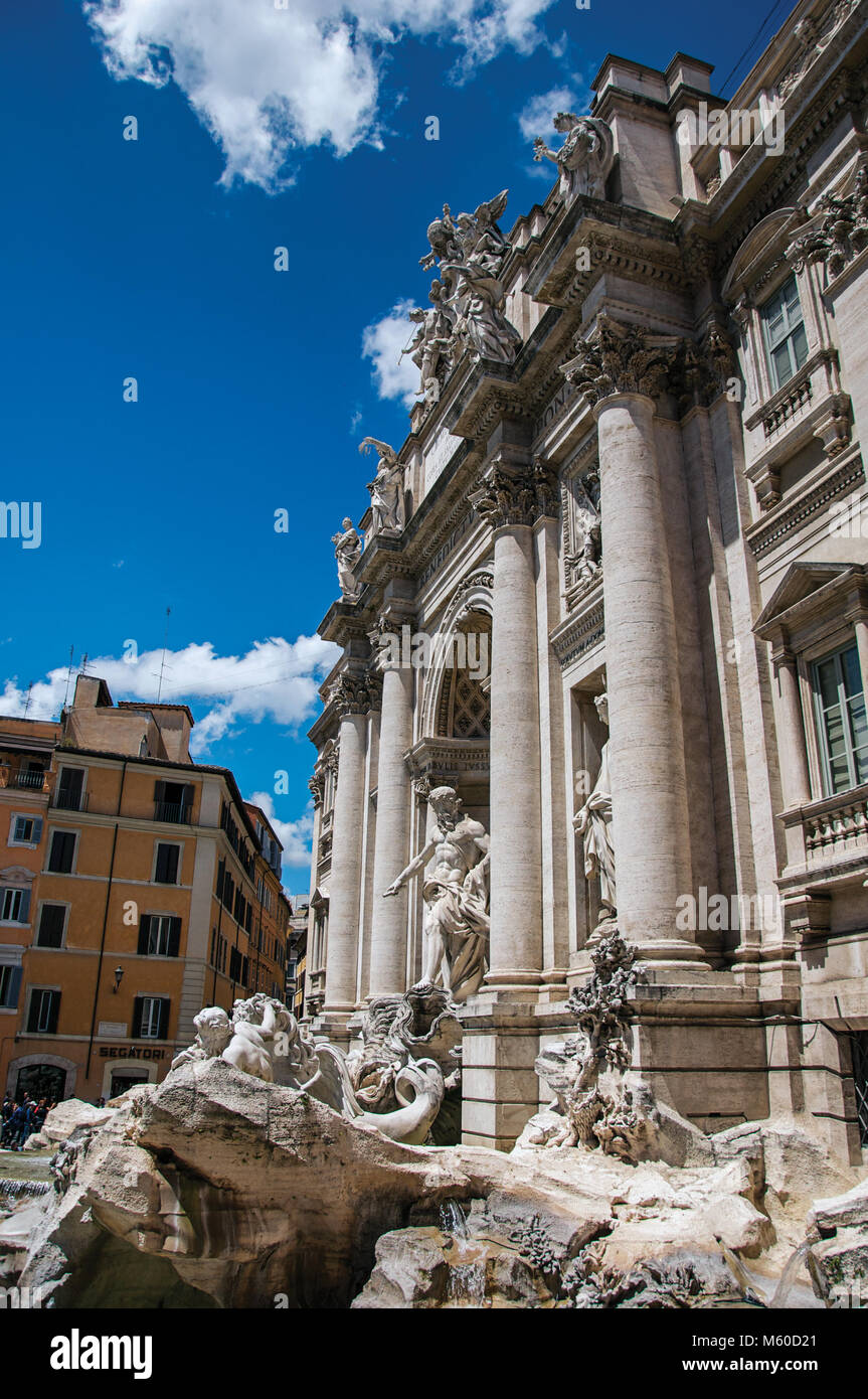 Roma, Italy - May 19, 2013. Overview of the world-famous Trevi Fountain ...