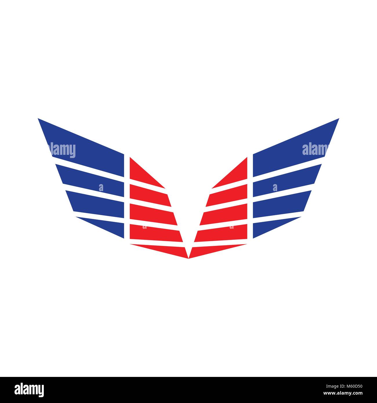 Abstract Sharp Wings Red Blue Colors Symbol Logo Design Stock Vector ...