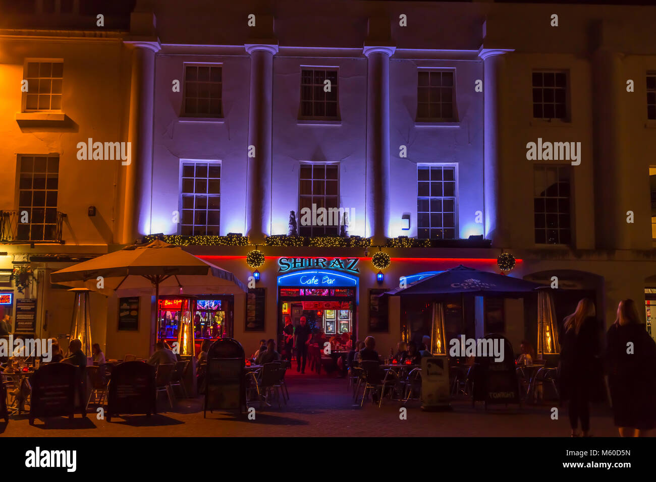 Night time scene of Torquay harbour, Marina and hotel resort Stock ...