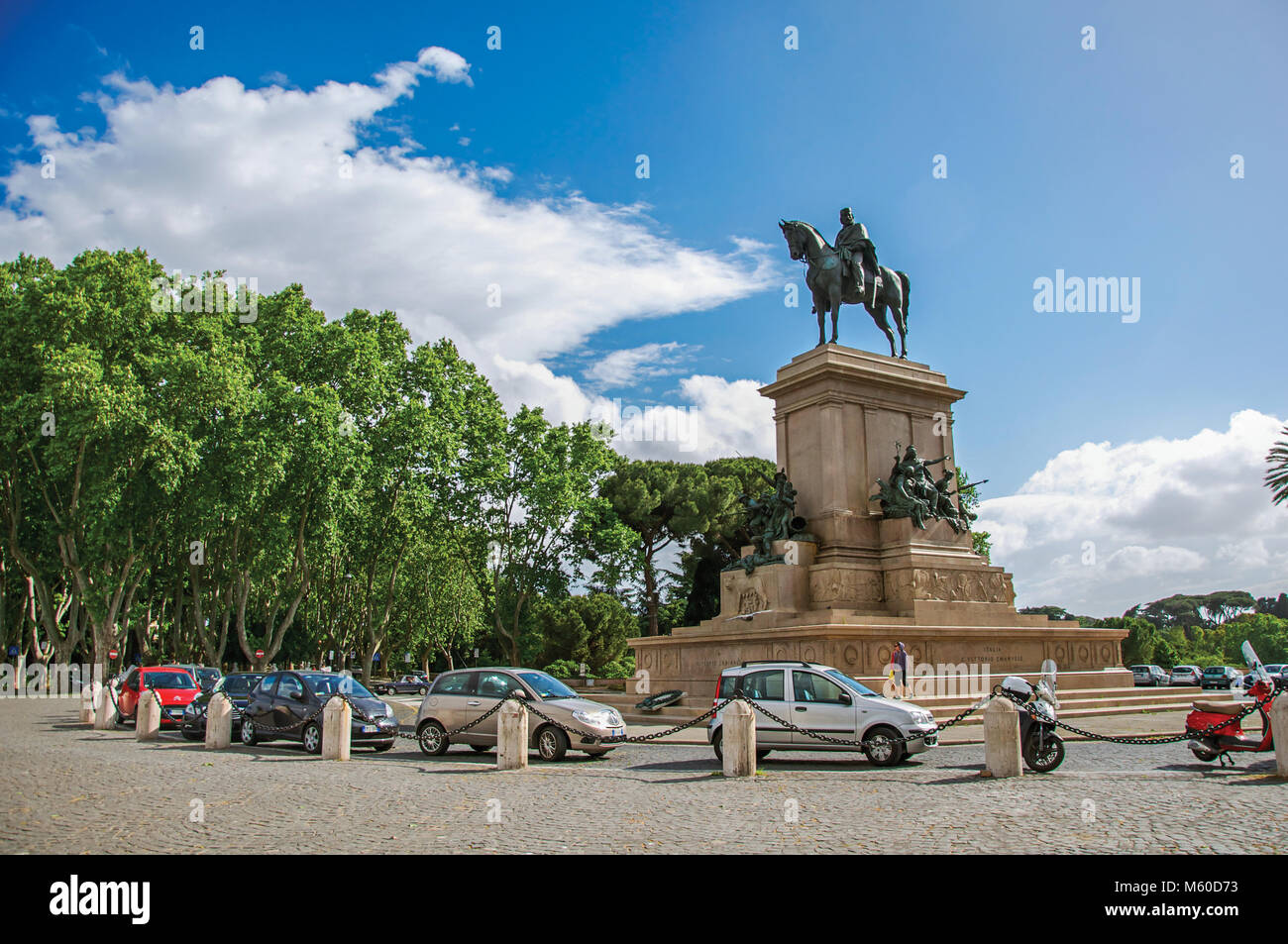 Roma, Italy. View of monument in honor of Garibaldi (Italian hero) in ...